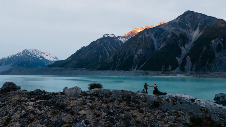 Honeymoon Photoshoot in Mount Cook National Park